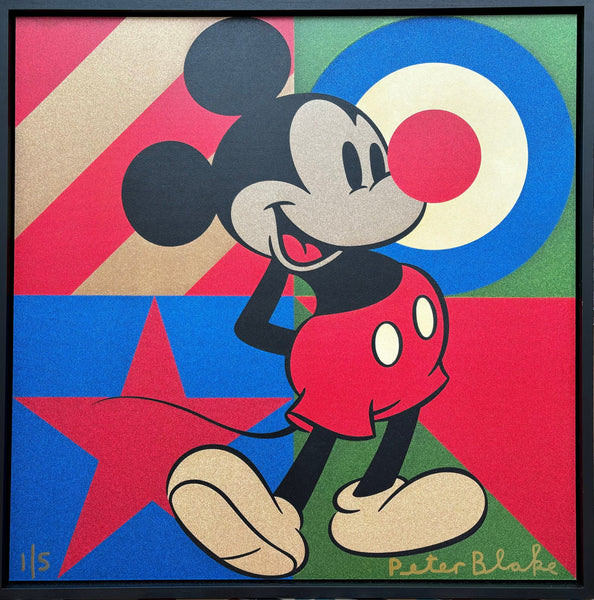 Framed (BTP) Mickey Glitter, Red Nose by Peter Blake | Enter Gallery