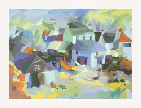 Cadgwith Boathouse limited edition silkscreen print by Richard Tuff ...