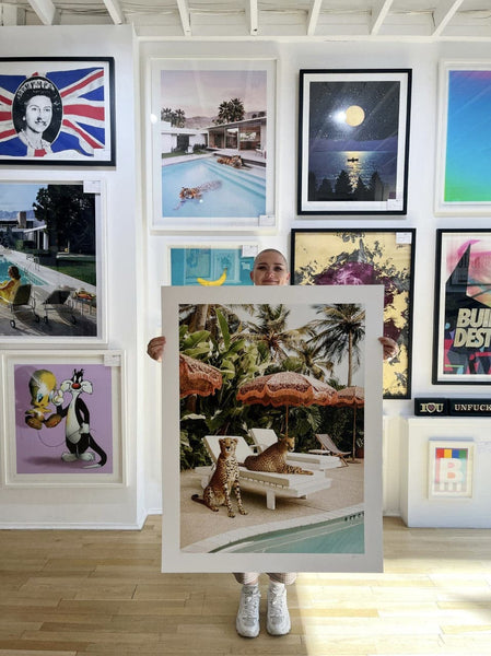 Cheetahs At The Pool art print by Paul Fuentes | Enter Gallery